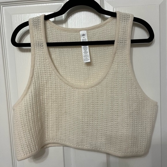 ALO Yoga | Tops | Alo Yoga Cashmere Plush Waffle Cropped Tank In Ivory ...